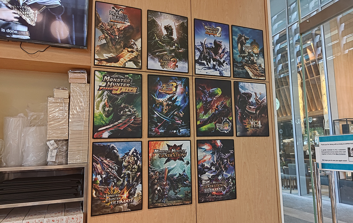 Poster wall : Lunch at Monster Hunter x Japan Rail Cafe, an intricate ...